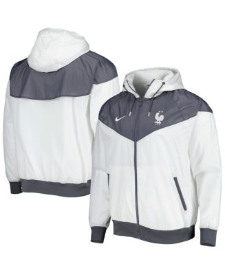 Men's Nike White France National Team Windrunner Raglan Full-Zip Hoodie ...