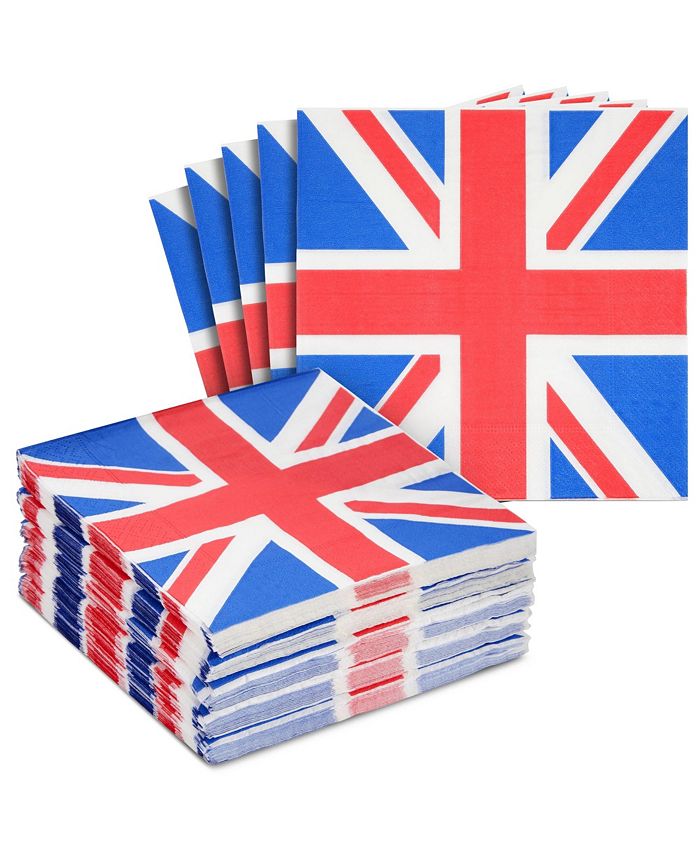 Juvale 100 Pack UK Flag Napkins with UK Flag Design, for England Party ...