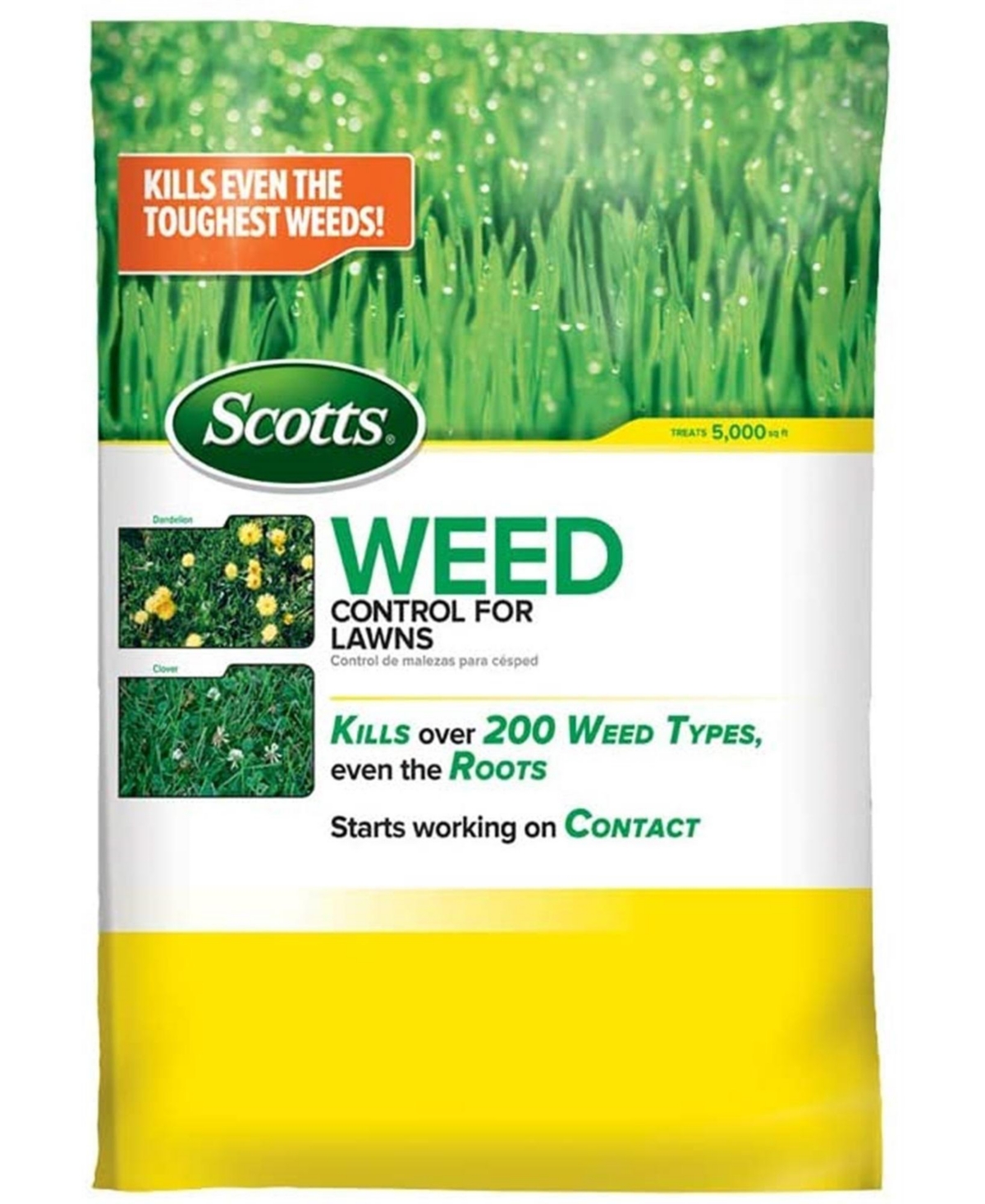 Scotts 49801C Weed Control for Lawns, 5000 Sq. Ft.