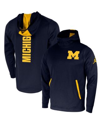 Men's Jordan Navy Michigan Wolverines 2-Hit Performance Pullover Hoodie ...