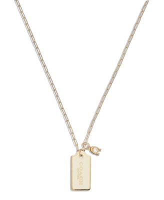 COACH Signature Tag Pendant Necklace - Macy's