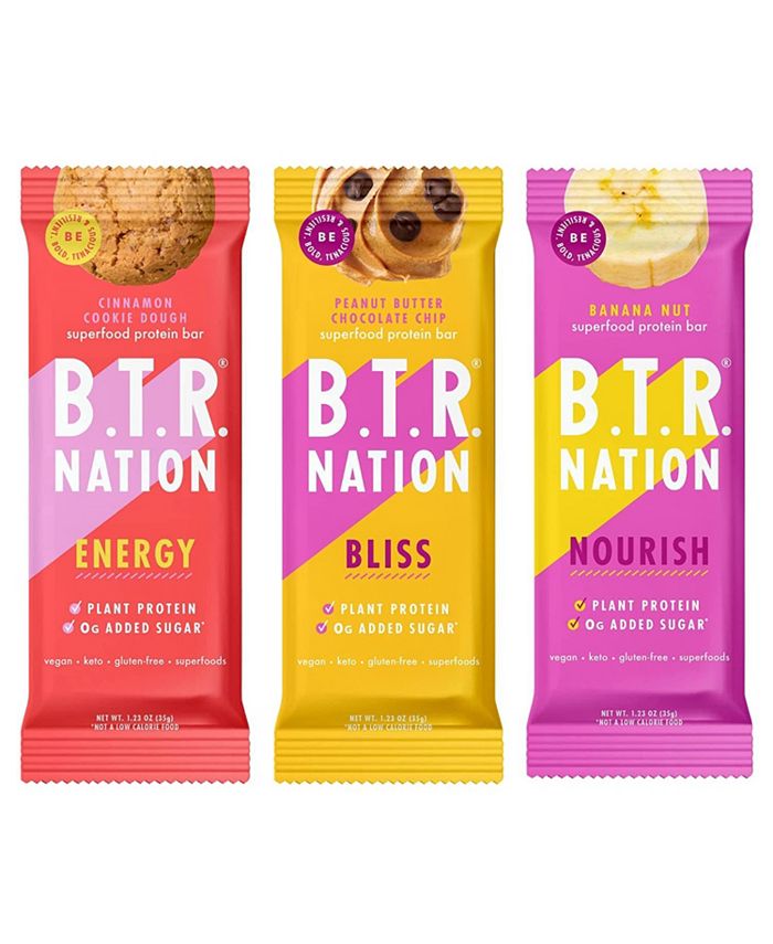 BTR Nation B.T.R. Bar Superfood Keto Protein Bars, Plant Based Vegan ...