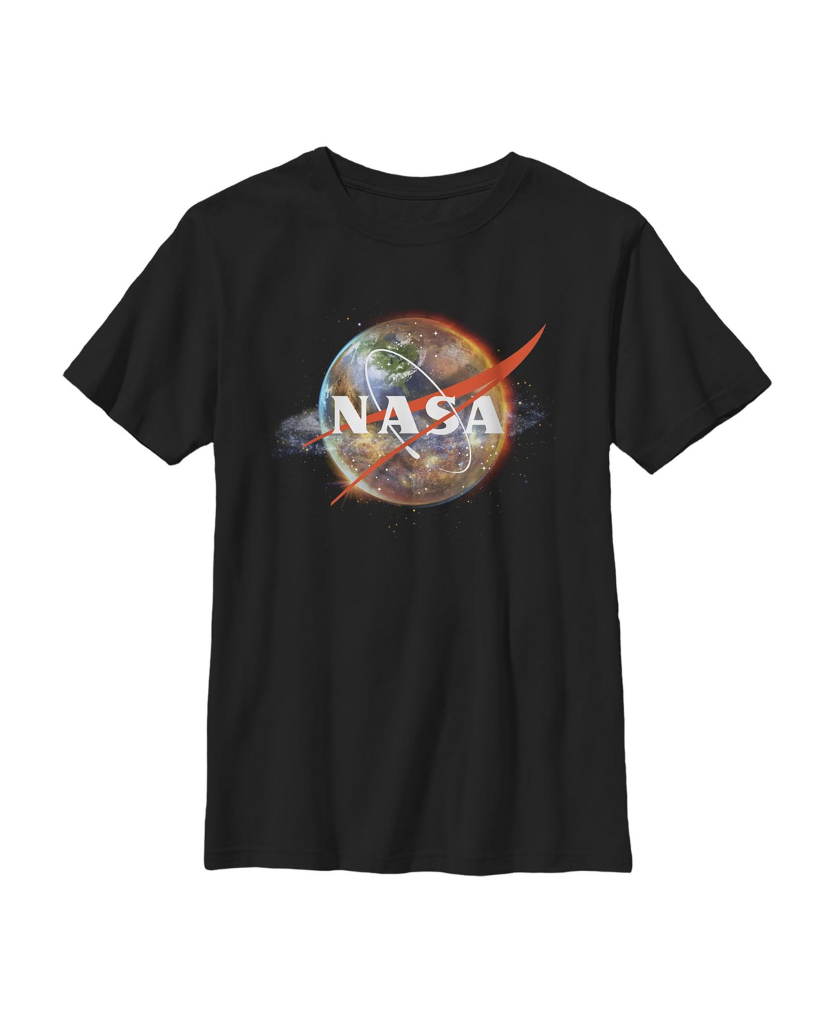 Nasa Boy's Planetary Swirl Star Logo Child T-shirt In Black | ModeSens