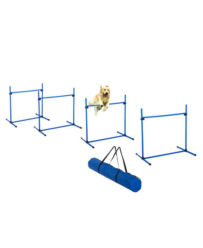 PawHut Dog Agility Set Jumping Training Obstacles Course Free Standing Blue - Macy's