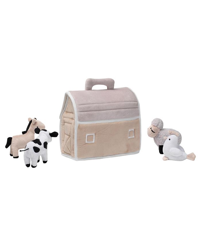 Lambs & Ivy Baby Farm Plush Barn with 4 Stuffed Animals Toy - Taupe ...