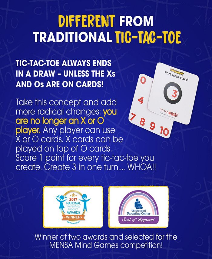 Zobmondo Tic Tac Whoa the 5-in-1 Tic Tac Toe Card Game - Macy's