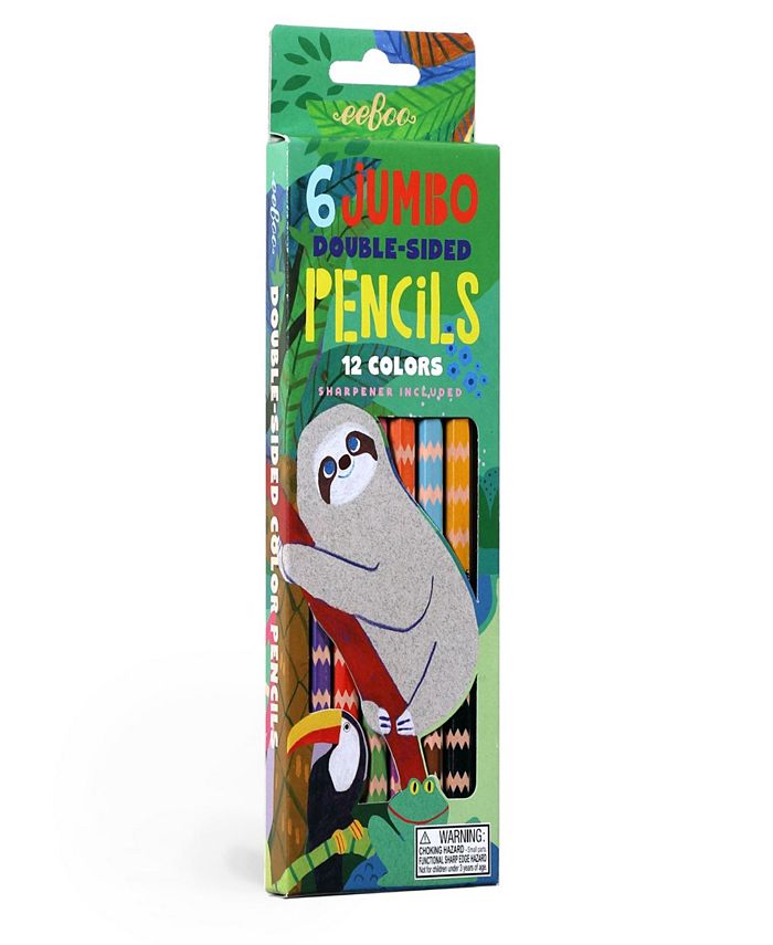 Eeboo Sloth Jumbo Double-Sided Color Pencils, Set of 7 - Macy's