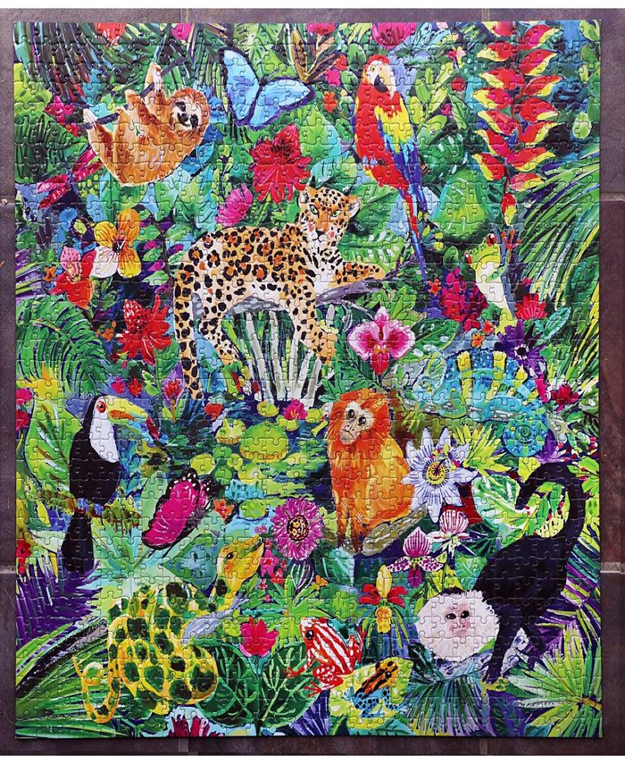 Eeboo Piece and Love Amazon Rainforest 1000 Piece Square Adult Jigsaw ...