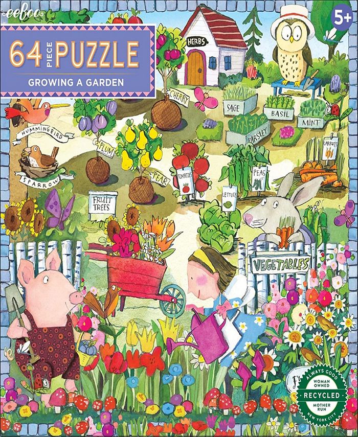 Eeboo Growing a Garden Jigsaw Puzzle Set, 64 Piece - Macy's