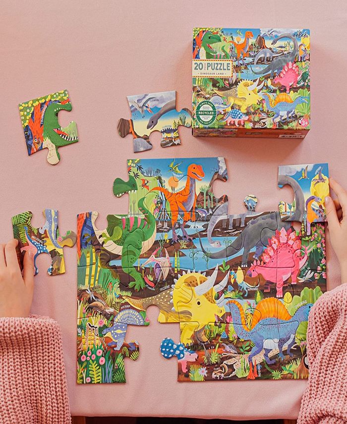 Eeboo Dinosaur Land 20 Piece Jigsaw Puzzle - Macy's