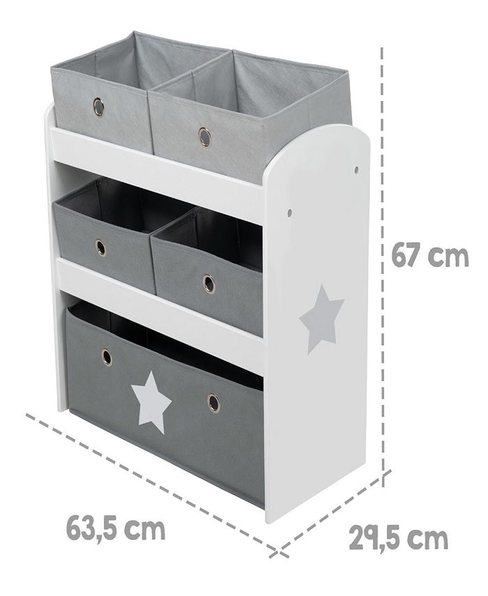 Roba-Kids Play Shelf Stars Children's Multi Bin Toy Organizer Shelf ...
