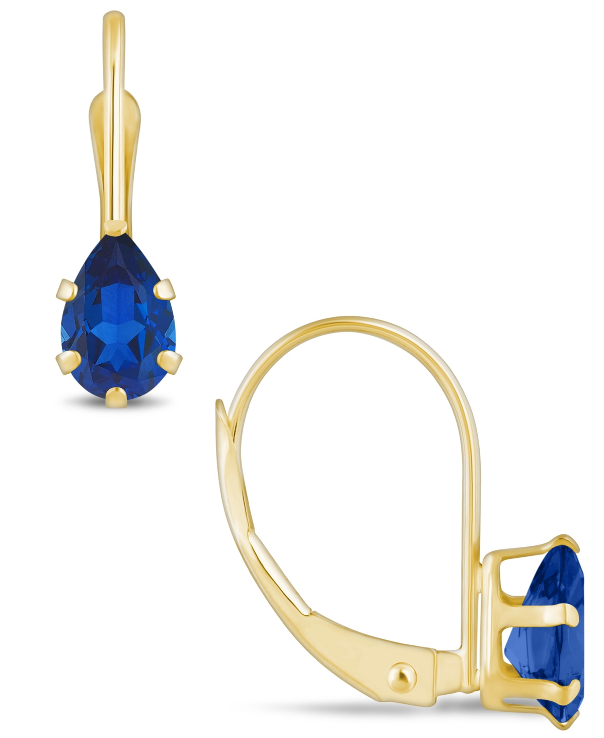 Click here for Macys Gemstone Leverback Earrings in 10K Yellow Go... prices