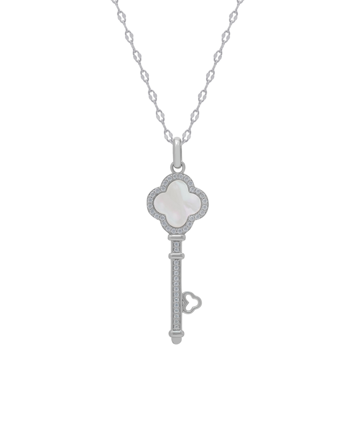 Click here for Macys Mother of Pearl Clover Key Pendant - Silver prices