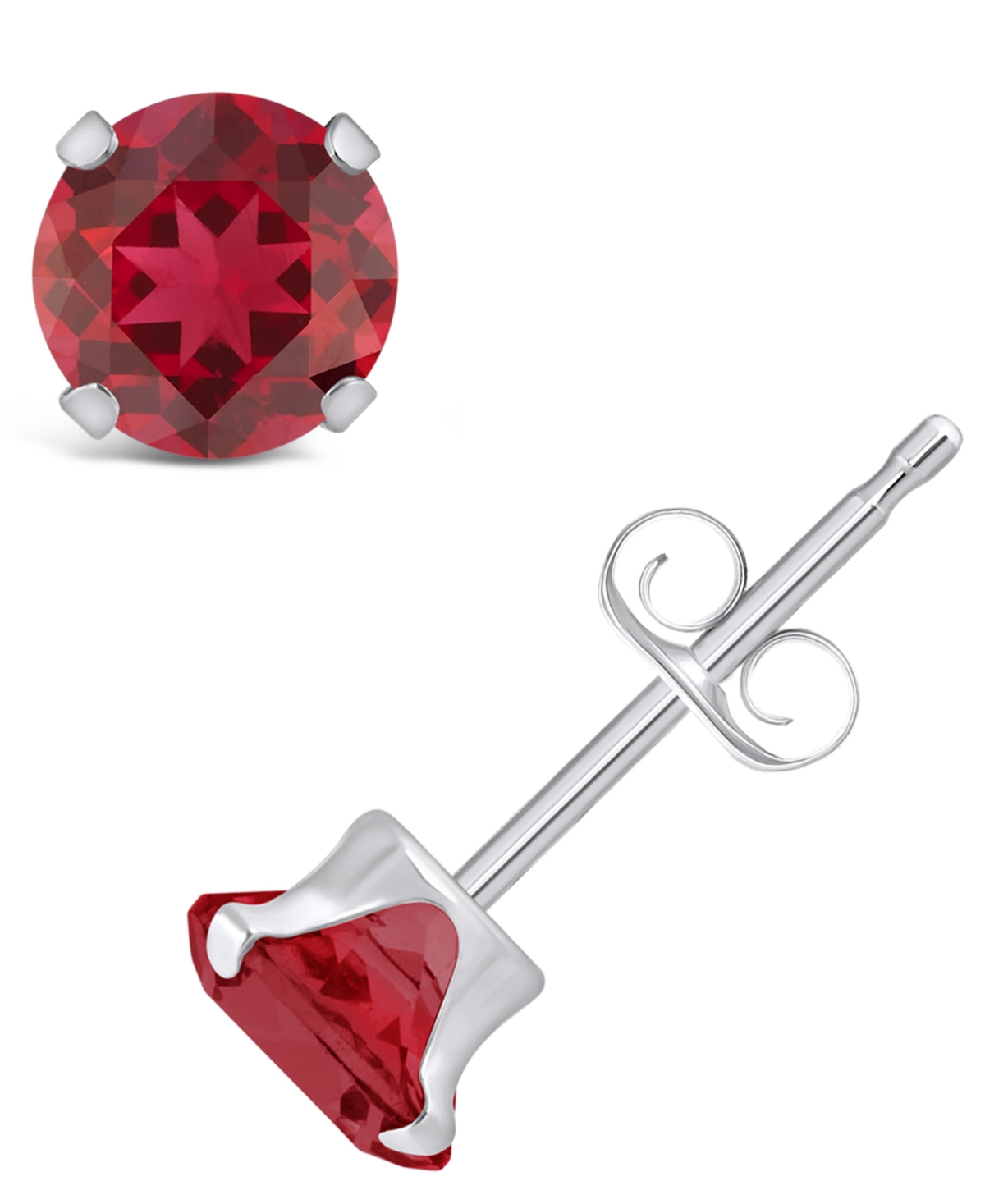 Click here for Macys Gemstone Stud Earrings in 10k White Gold - R... prices
