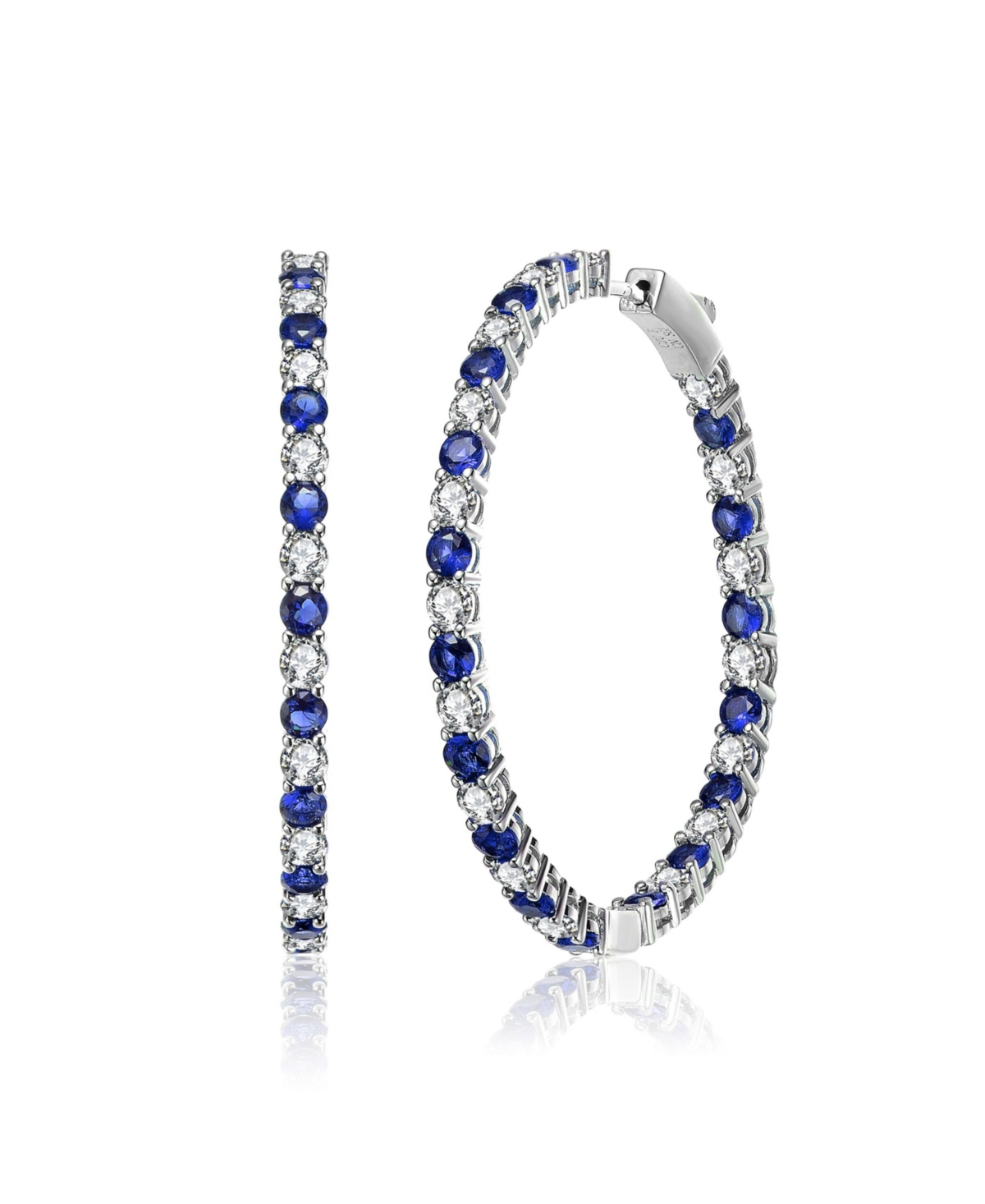 Click here for Rhodium Plated Cubic Zirconia Hoop Earrings - Brig... prices
