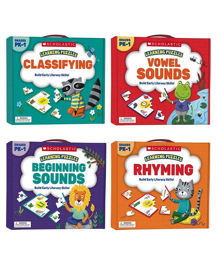 Scholastic Beginning To Read Puzzle Set - Vowels, Rhyming, Classifying ...