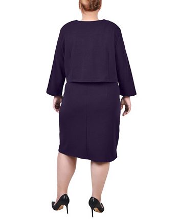 NY Collection Plus Size Jacket and Dress, 2 Piece Set - Macy's