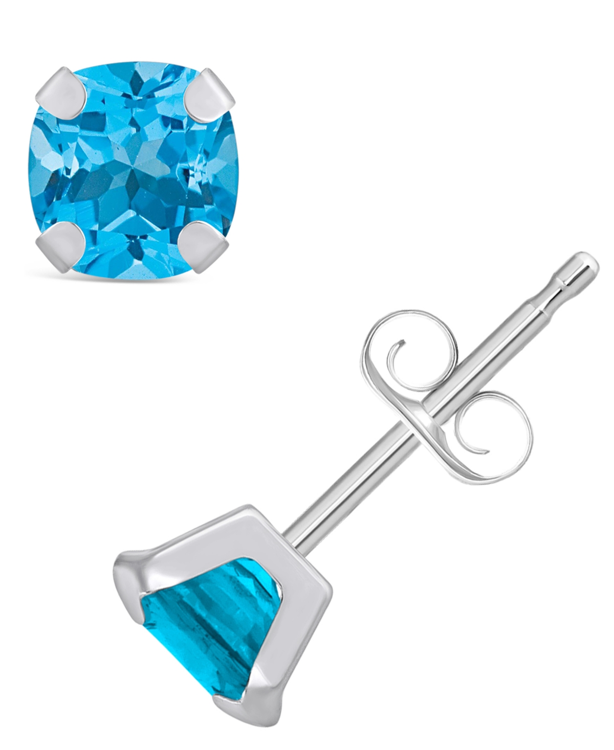 Click here for Macys Gemstone Stud Earrings in 10k White Gold - B... prices