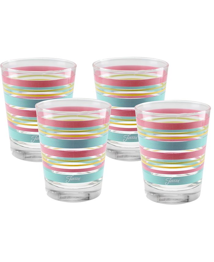 Fiesta Deco Fashion Peony Stripes Tapered Double Old Fashioned 4 Piece ...