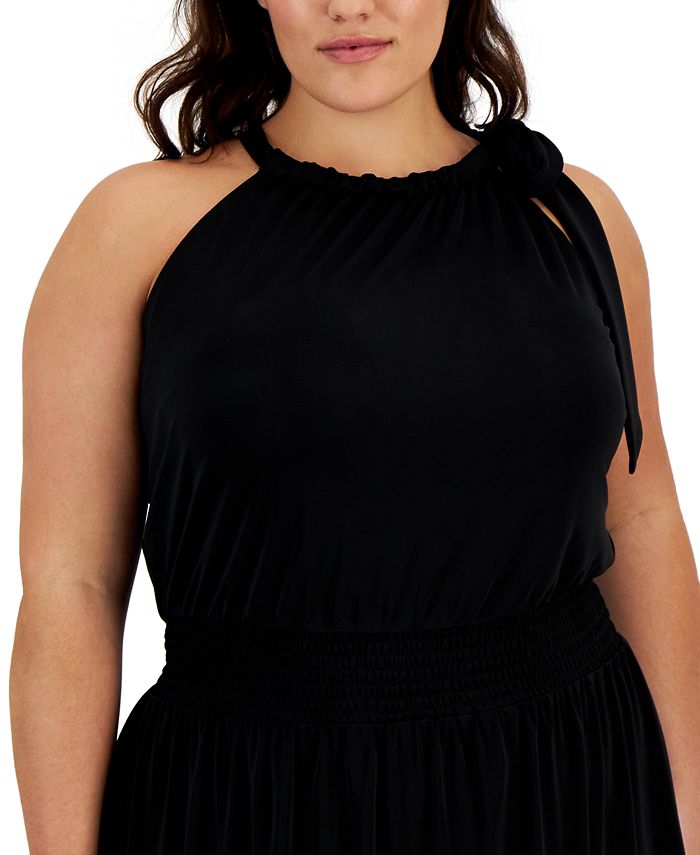 I.N.C. International Concepts Plus Size Side-Tie Halter Maxi Dress ...