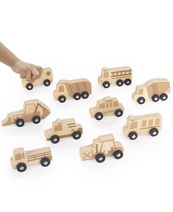 Guidecraft Mini Wooden Vehicles - Set of 10 - Macy's