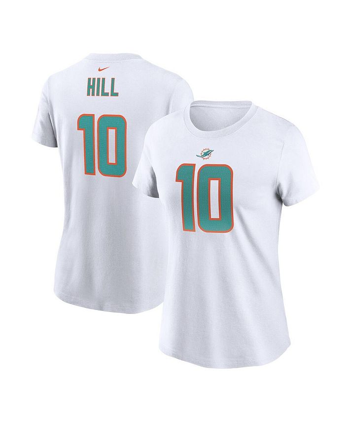 Nike Women's Tyreek Hill White Miami Dolphins Player Name and Number T ...
