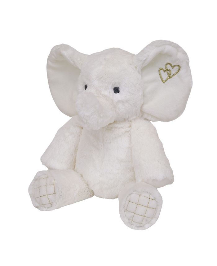 Lambs & Ivy Signature Jamboree White/Gold Plush Elephant Stuffed Animal ...