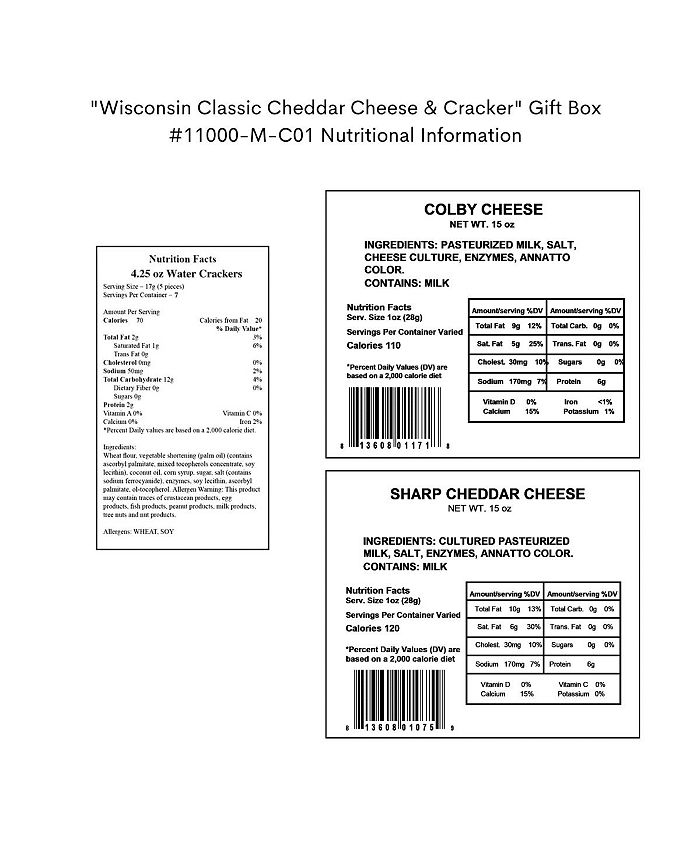 Wisconsin Cheese Company "Wisconsin Classic Cheddar Cheese & Cracker ...