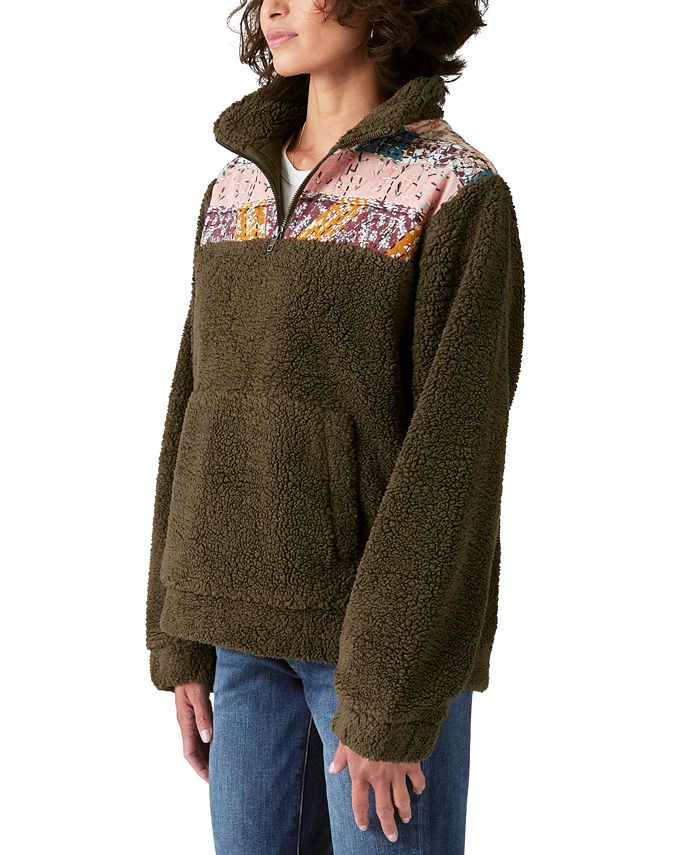 Lucky Brand Women's Half-Zip Fleece Pullover Sweater - Macy's