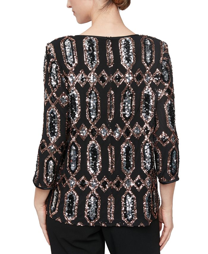 Alex Evenings Petite Sequined Mock Twinset - Macy's