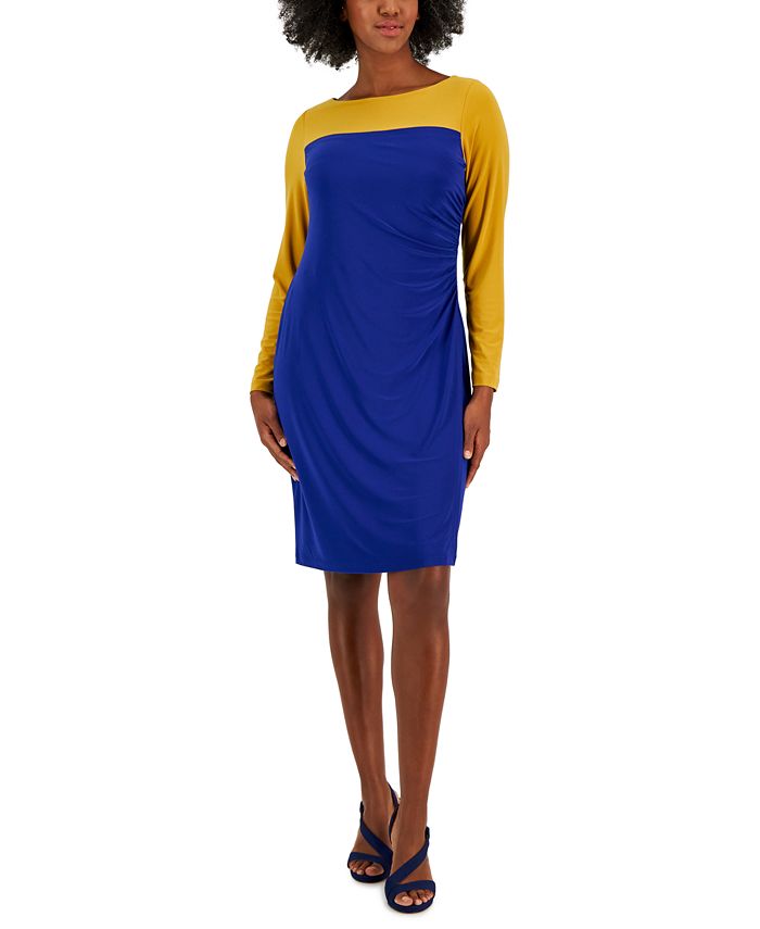 Kasper Ginger Colorblocked Midi Shift Dress - Macy's