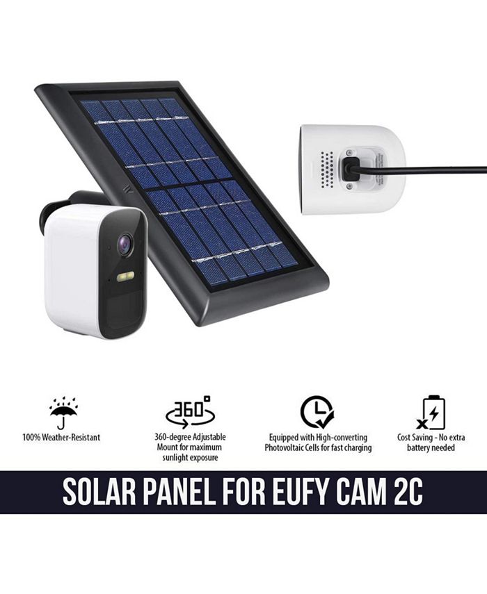 Wasserstein Solar Panel with 13ft Cable Compatible with Eufy Cam 2C and ...