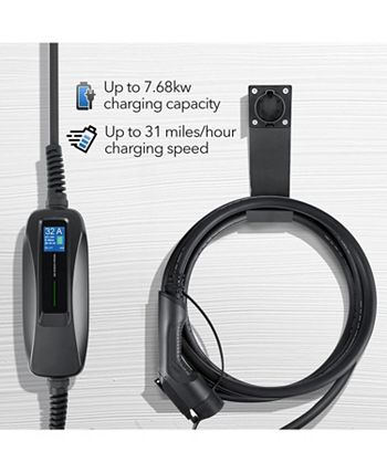 Lectron NEMA 14-50 Level 2 EV Charger - 240V 32 Amp with 15ft Extension ...