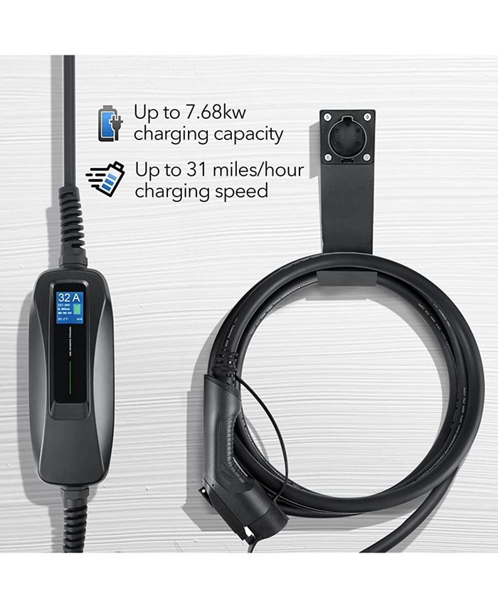 Lectron NEMA 14-50 Level 2 EV Charger - 240V 32 Amp with 15ft Extension ...