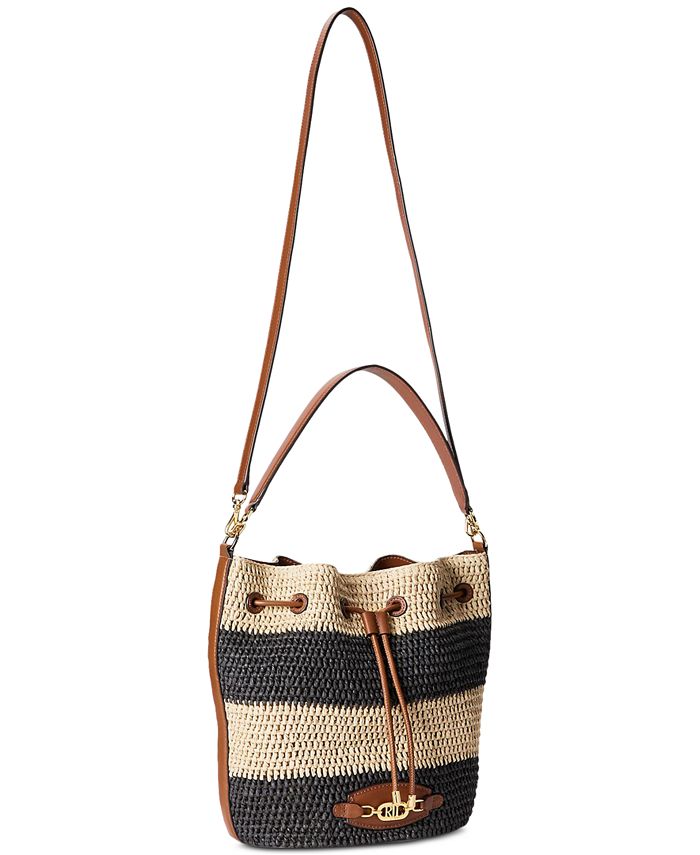 Lauren Ralph Lauren Andie Raffia Straw Medium Drawstring Bag & Reviews ...
