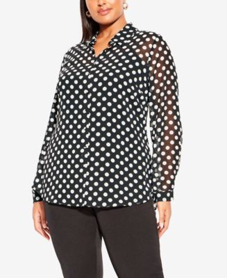 City Chic Trendy Plus Size Madison Long Sleeve Shirt - Macy's