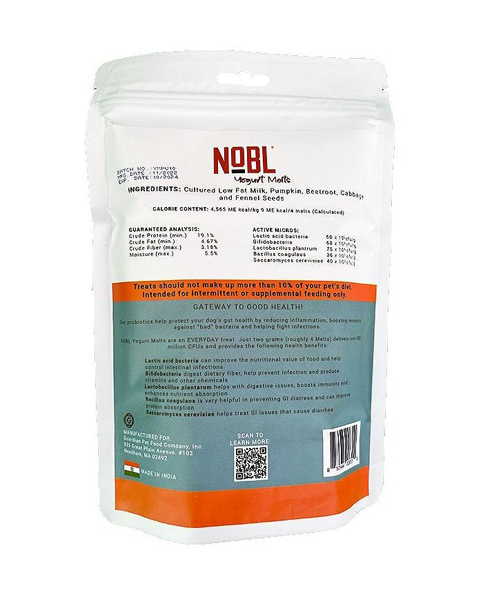 NOBL Foods NOBL Yogurt Melts Freeze-Dried Probiotic Treats For Dogs ...