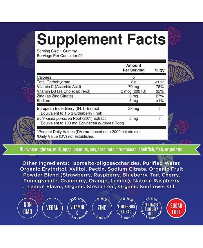 MaryRuth Organics SF Immunity Gummies, Raspberry Lemonade, 90ct - Macy's