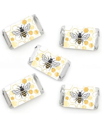 Big Dot of Happiness Little Bumblebee Mini Candy Bar Stickers Bee Baby ...