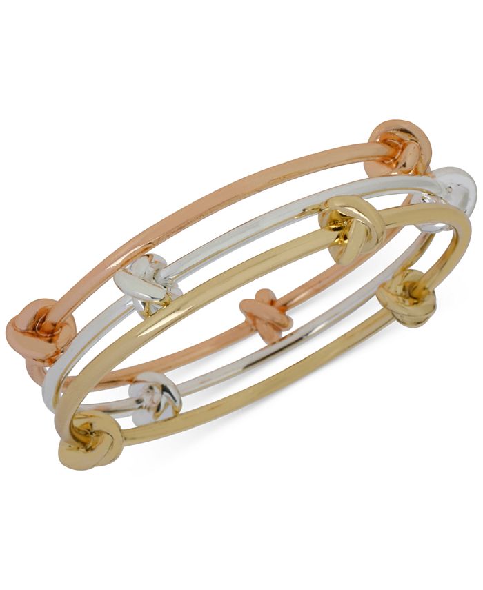 Hint of Gold Tri-Tone Bangle Bracelet Trio - Macy's