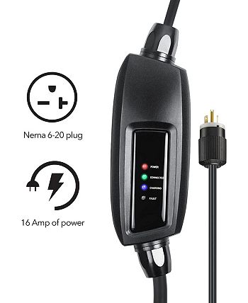 Lectron 240V 16 Amp Level 2 EV Charger with 21ft Extension Cord J1772 ...