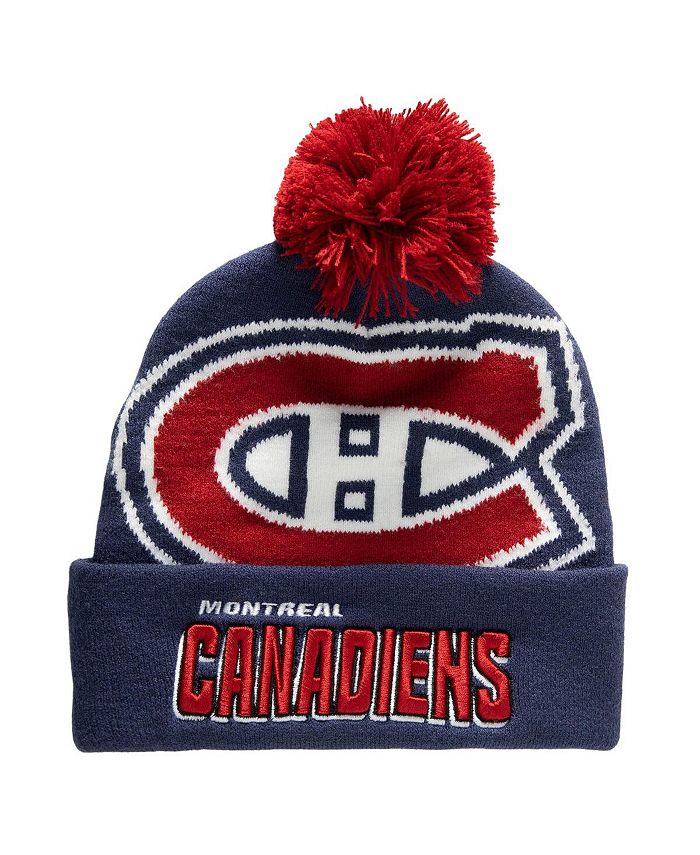 Mitchell & Ness Men's Navy Montreal Canadiens Punch Out Cuffed Knit Hat ...