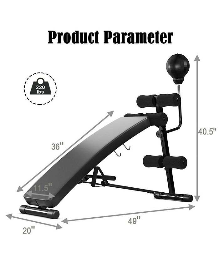 Costway Adjustable Incline Curved Workout Fitness Sit Up Bench - Macy's