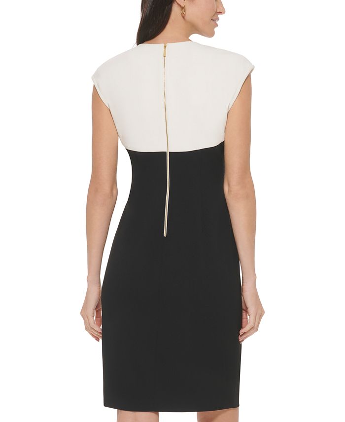 Calvin Klein Women's Colorblocked Cutout Sheath Dress - Macy's