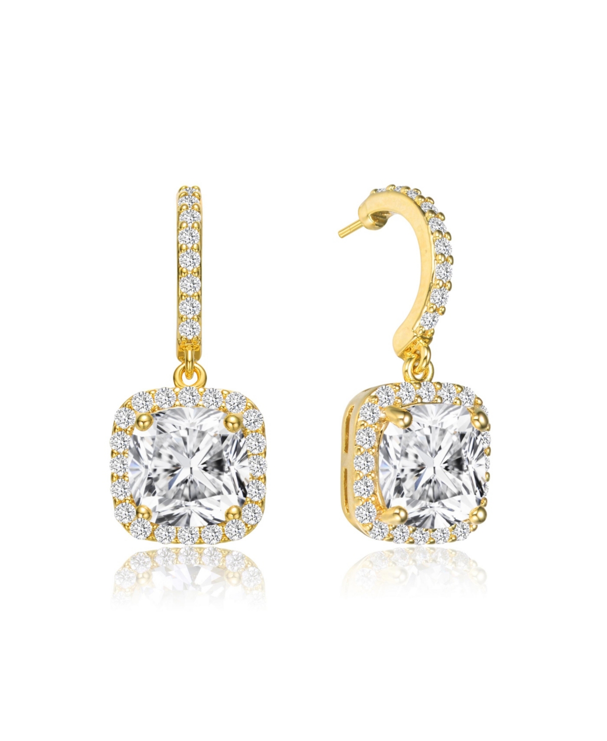 Click here for Gv Sterling Silver with 14K Gold Plated Clear Cush... prices