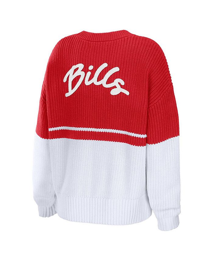 WEAR by Erin Andrews Women's Red, White Buffalo Bills Chunky Script ...