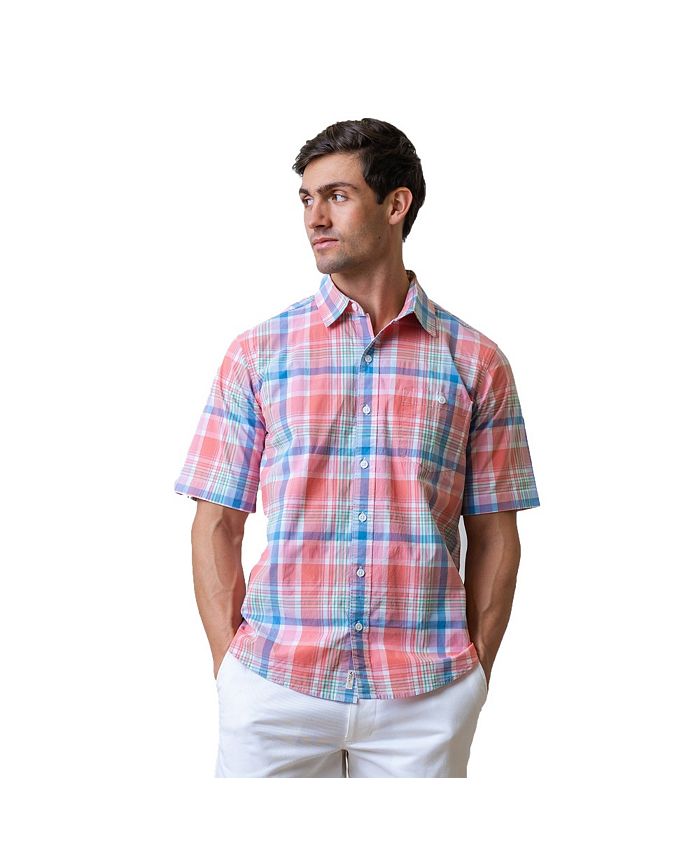 Hope & Henry Men's Organic Cotton Short Sleeve Poplin Button Down Shirt ...
