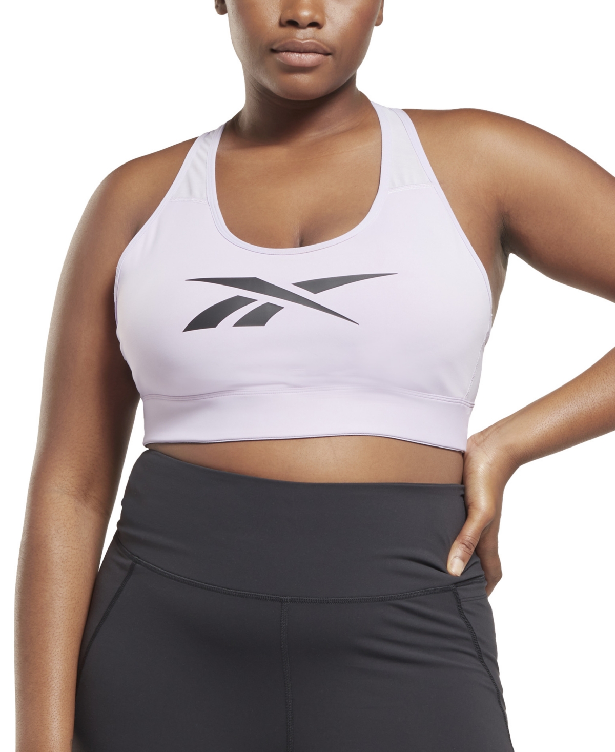 Reebok Women's Lux Vector Medium Impact Sports Bra, A Macy's Exclusive ...