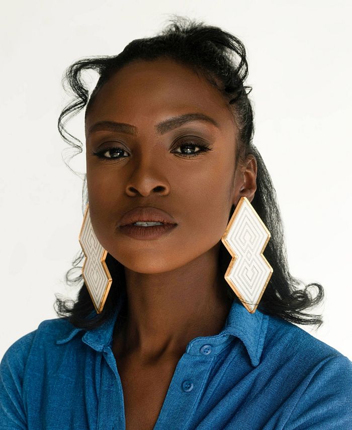 Swanky Designs Diamond Deco Drop Earrings - Macy's