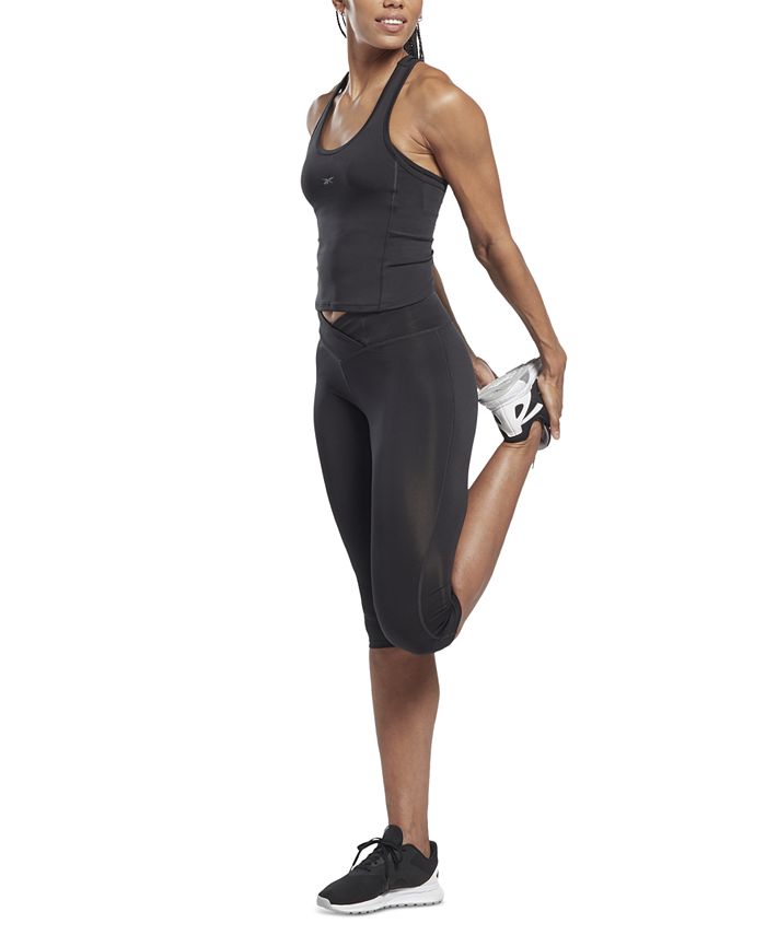 Reebok Women's Workout Ready Basic Crossover Waist Capri Leggings - Macy's